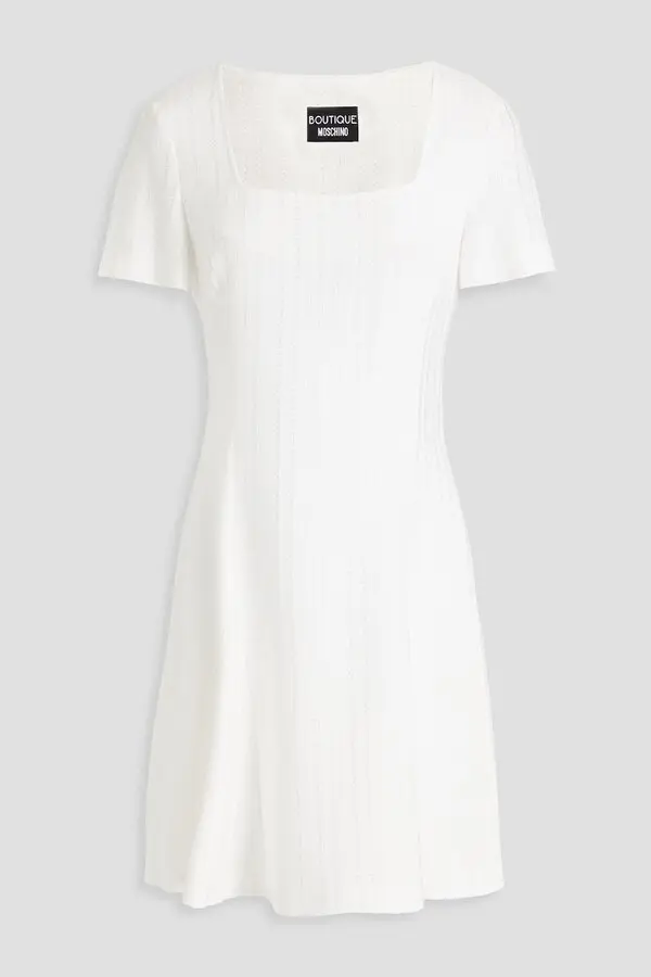 Moschino Flared Jacquard-knit Mini Dress