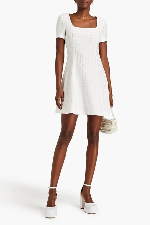 Moschino Flared Jacquard-knit Mini Dress