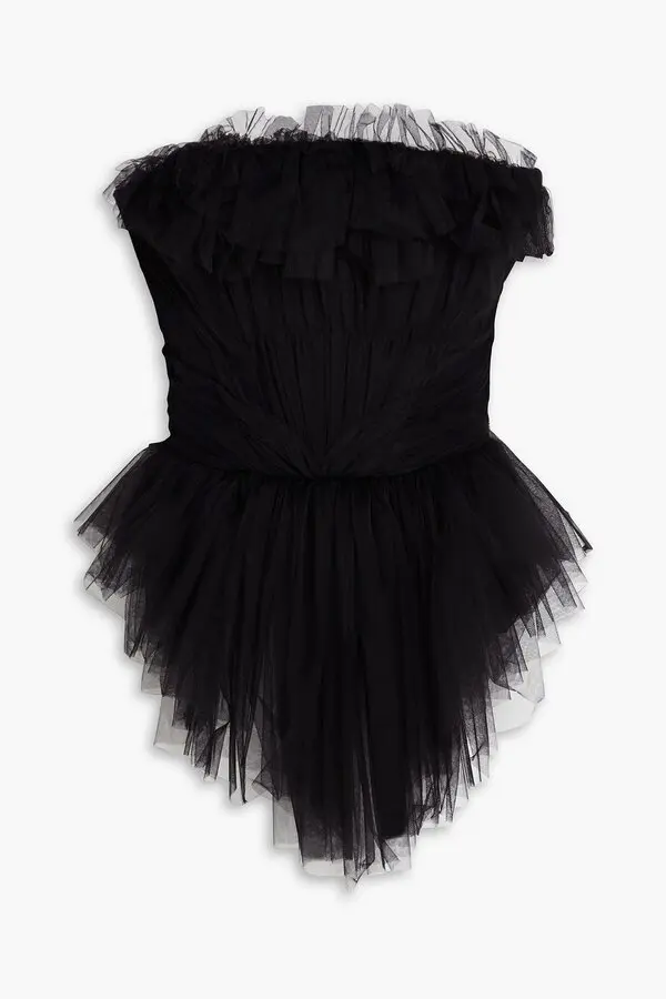 Philosophy Di Lorenzo Serafini Strapless Ruffled Tulle Bustier Top