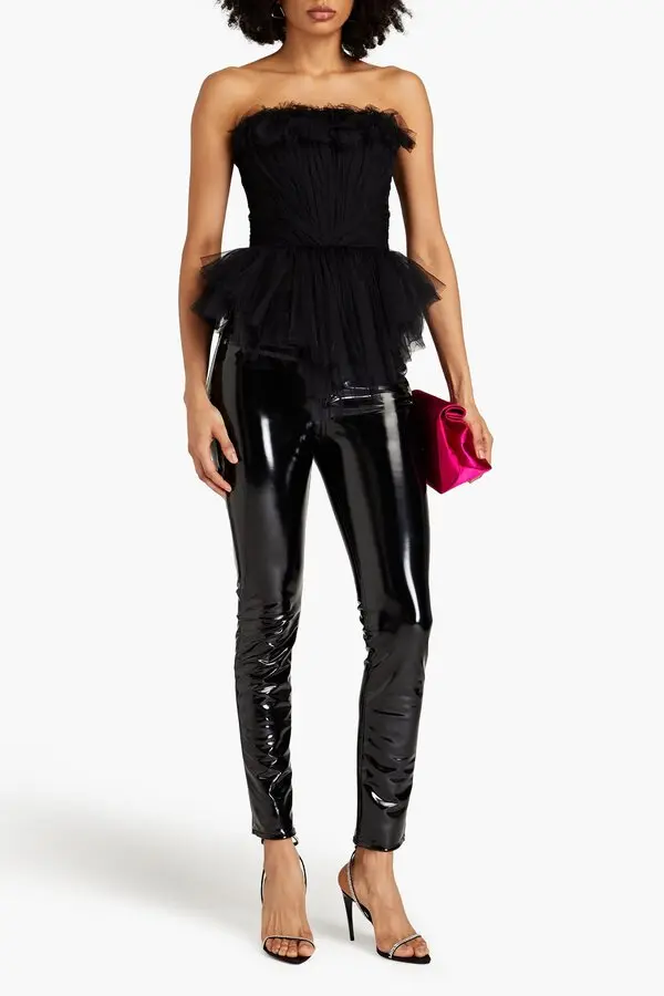 Philosophy Di Lorenzo Serafini Strapless Ruffled Tulle Bustier Top