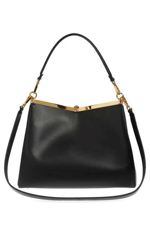 Etro Vela Leather Shoulder Bag - Black