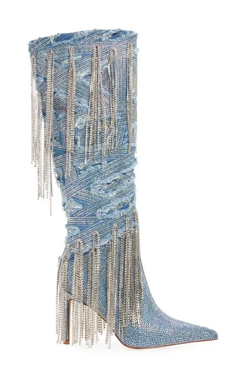 AZALEA WANG App Fringe Knee High Boot