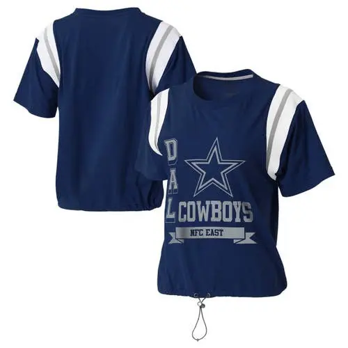 WEAR BY ERIN ANDREWS Dallas Cowboys Cinched Colorblock T-shirt - Navy