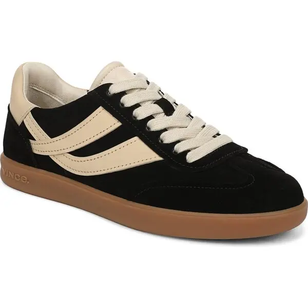 Vince Oasis Leather Sneakers - Black/macademia