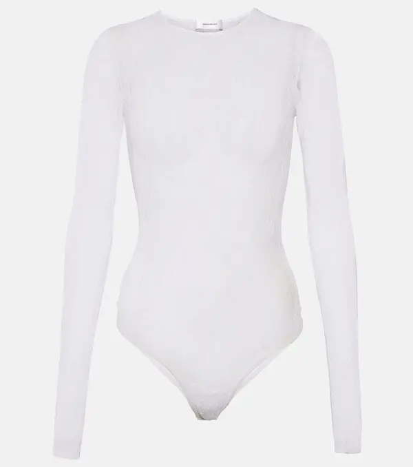 Wardrobe.NYC Floral Chantilly Lace Bodysuit