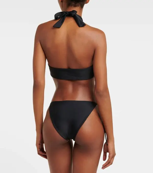 Jade Swim Ties Low-rise Bikini Bottoms - Black