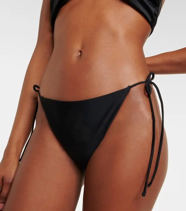 Jade Swim Ties Low-rise Bikini Bottoms - Black