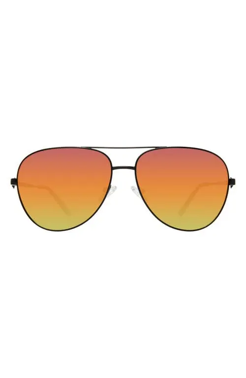 Kurt Geiger Shoreditch Aviator Sunglasses - Black Fuchsia/ Rainbow