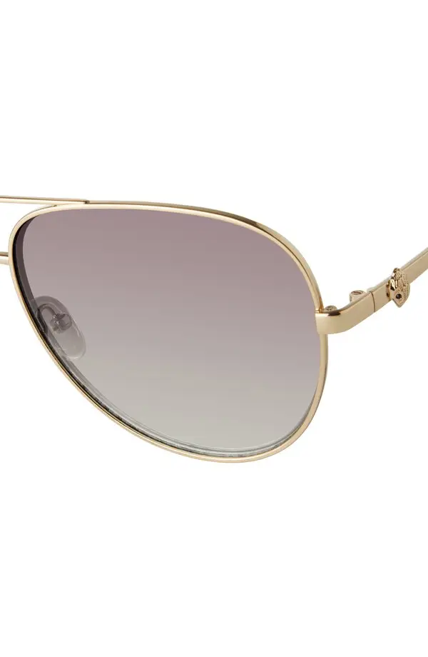 Kurt Geiger Shoreditch Aviator Sunglasses - Gold Havana/ Gold Fl