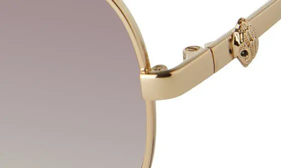 Kurt Geiger Shoreditch Aviator Sunglasses - Gold Havana/ Gold Fl