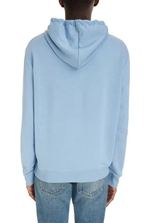 Balmain Organic Cotton Logo Graphic Hoodie - Slj Pale Blue/white