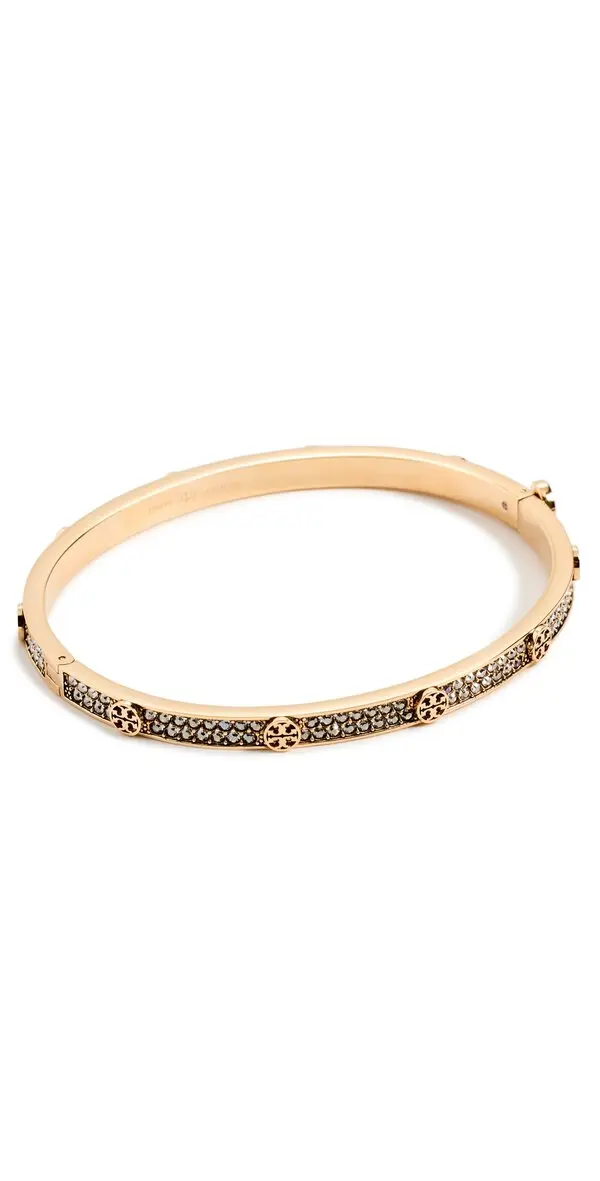 Tory Burch Miller Stud 5mm Hinge Bracelet - Tory Gold/crystal