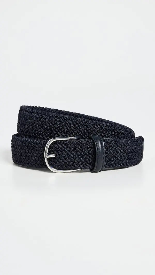 Anderson's Braided Woven Belt - Navy B1