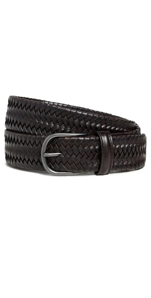 Anderson's Woven Leather Belt - Brown M1