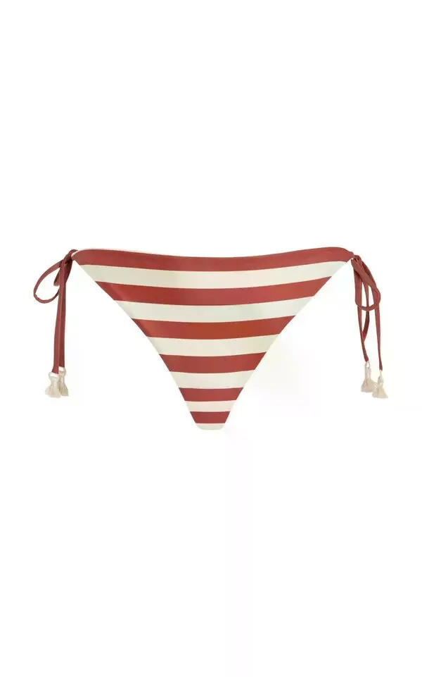 Johanna Ortiz Riverside Ring-detailed High-waisted Bikini Bottom - Stripe