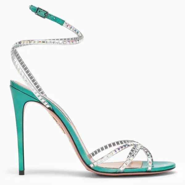 AQUAZZURA Dance Plexi Aqua Blue Sandal
