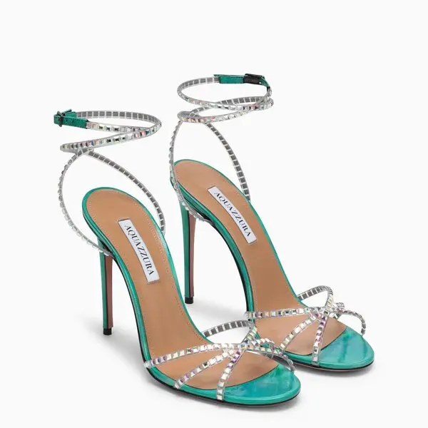 AQUAZZURA Dance Plexi Aqua Blue Sandal