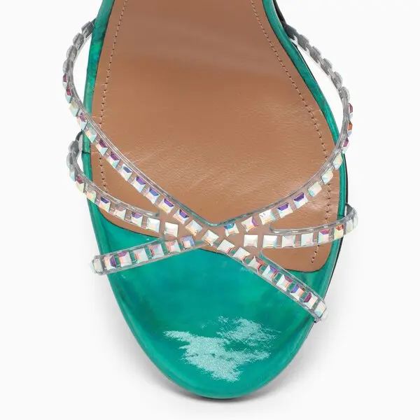 AQUAZZURA Dance Plexi Aqua Blue Sandal