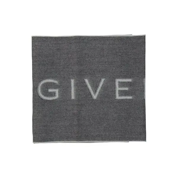 Givenchy Logo Wool Scarf - Gray