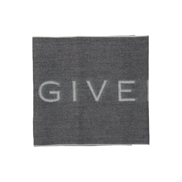 Givenchy Logo Wool Scarf - Gray
