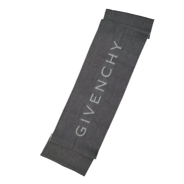 Givenchy Logo Wool Scarf - Gray