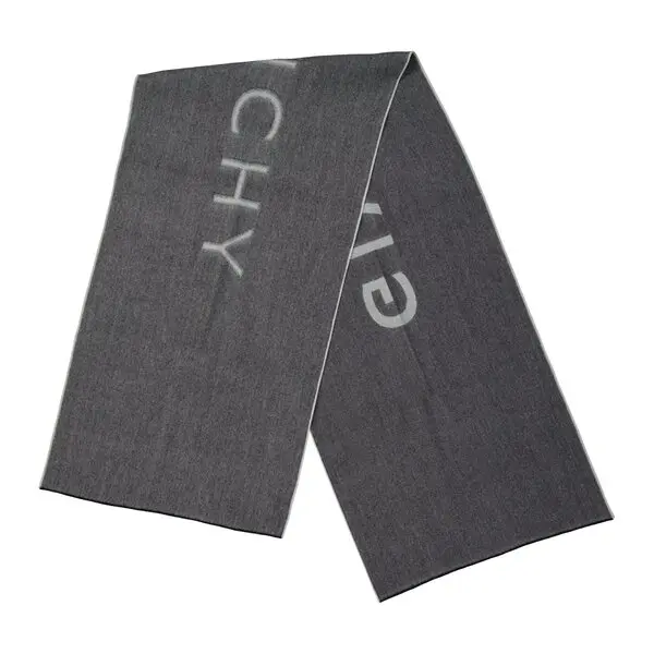 Givenchy Logo Wool Scarf - Gray