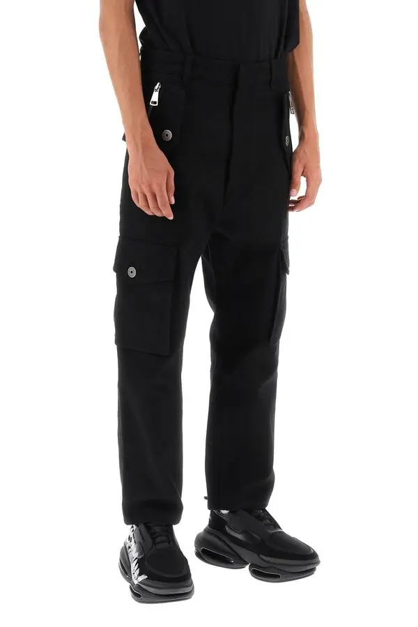Balmain Cotton Cargo Pants - Black