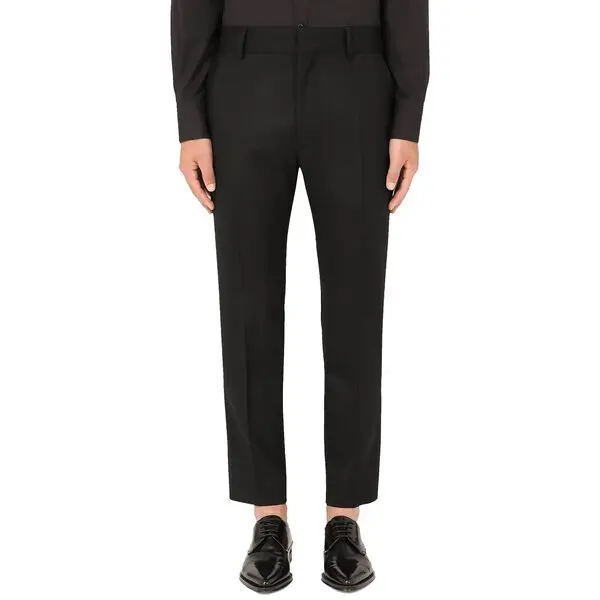 Dolce & Gabbana Wool Regular Fit Pants - Black