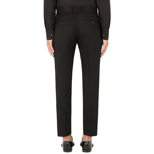 Dolce & Gabbana Wool Regular Fit Pants - Black