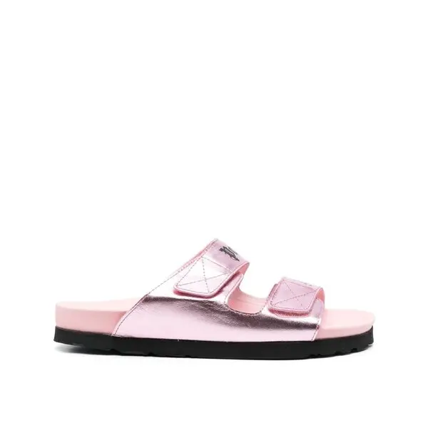 Palm Angels Leather Logo Sandals - Pink