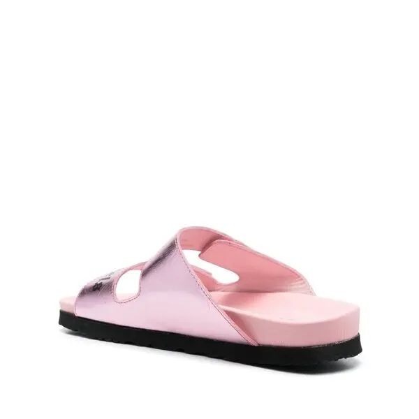 Palm Angels Leather Logo Sandals - Pink