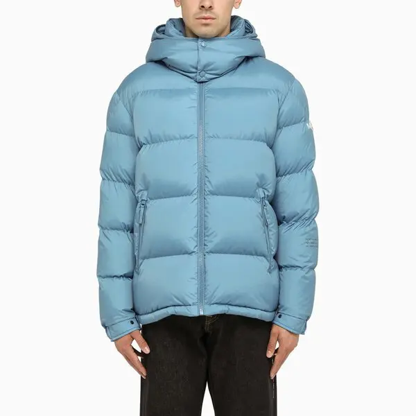 7 MONCLER X FRGMT Acanthus Blue Nylon Down Jacket