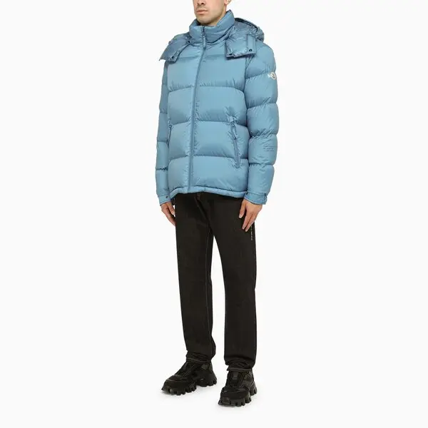 7 MONCLER X FRGMT Acanthus Blue Nylon Down Jacket