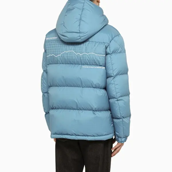 7 MONCLER X FRGMT Acanthus Blue Nylon Down Jacket
