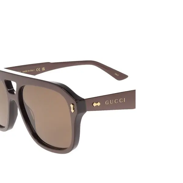 Gucci Logo Aviator Sunglasses - Brown