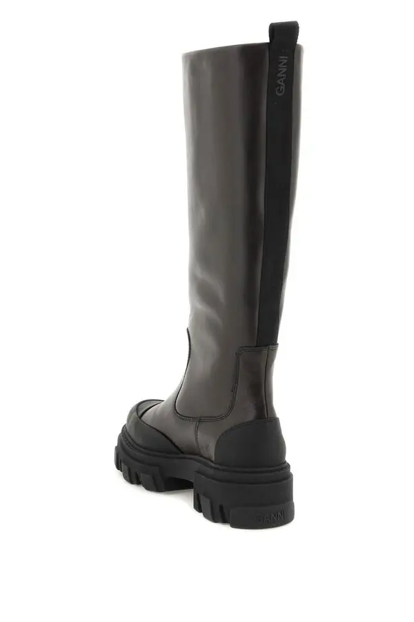 GANNI Tubular Leather Boots