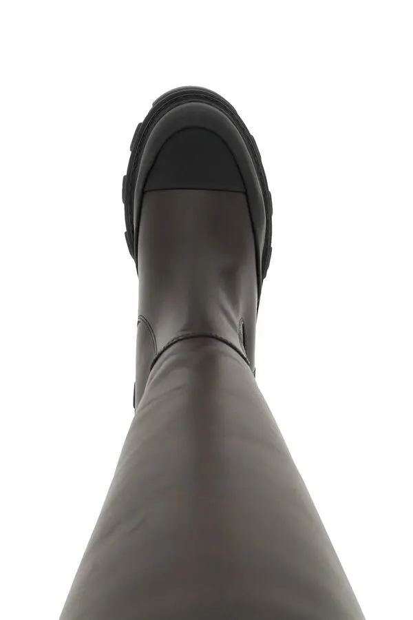 GANNI Tubular Leather Boots