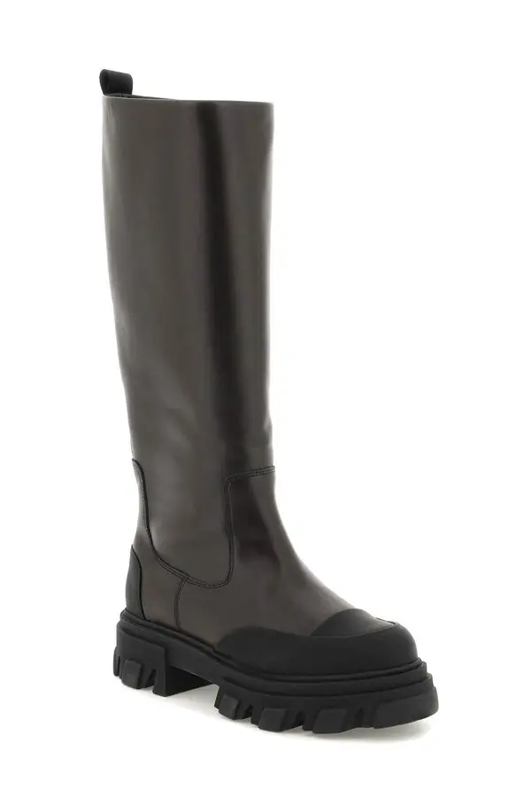 GANNI Tubular Leather Boots