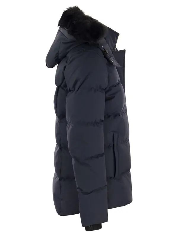 Moose Knuckles Cloud 3 Q Down Jacket With Hood And Fur