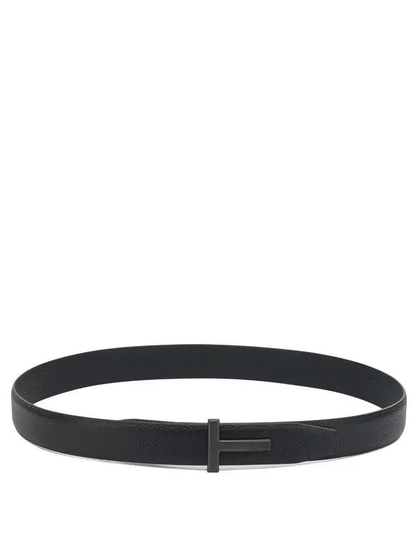 TOM FORD T Icon Leather Belt - Black