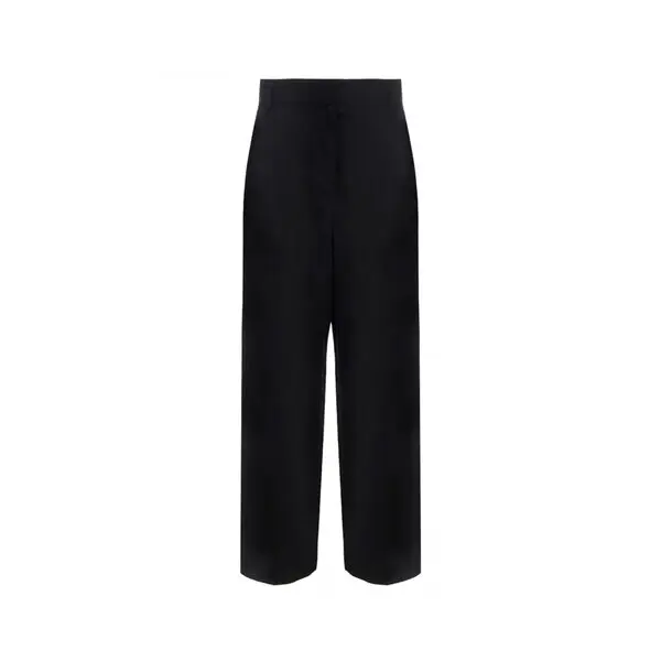 FERRAGAMO Silk And Linen Wide Leg Trousers