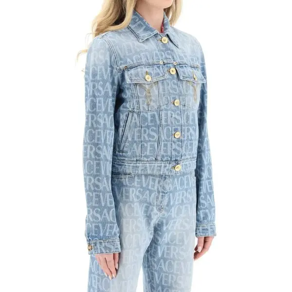 Versace All-over Logo Denim Jacket