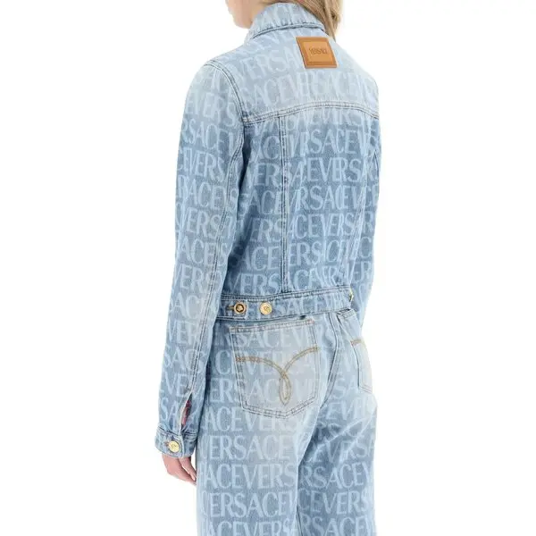 Versace All-over Logo Denim Jacket