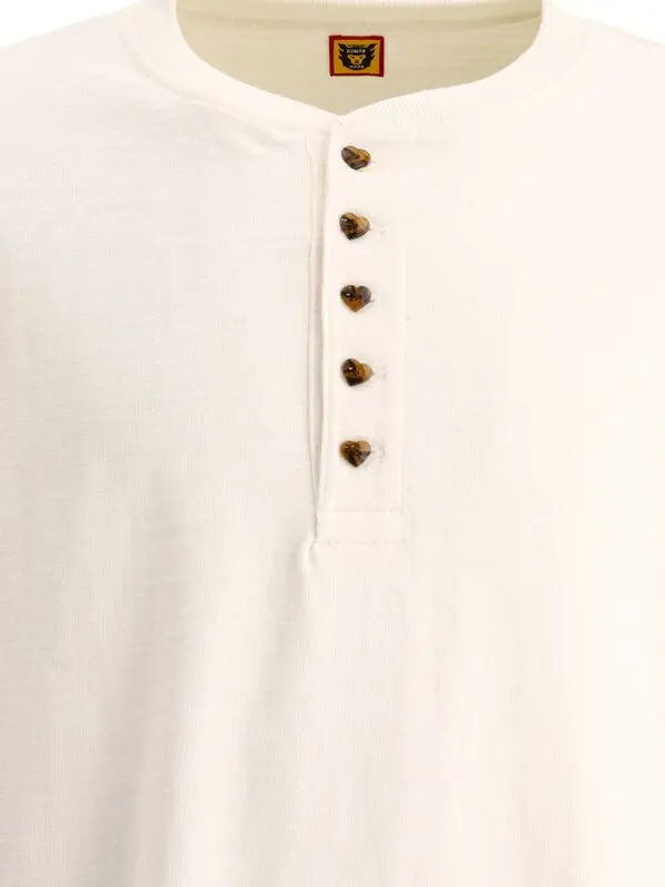 Human Made Henley Neck T Shirt - White | Editorialist