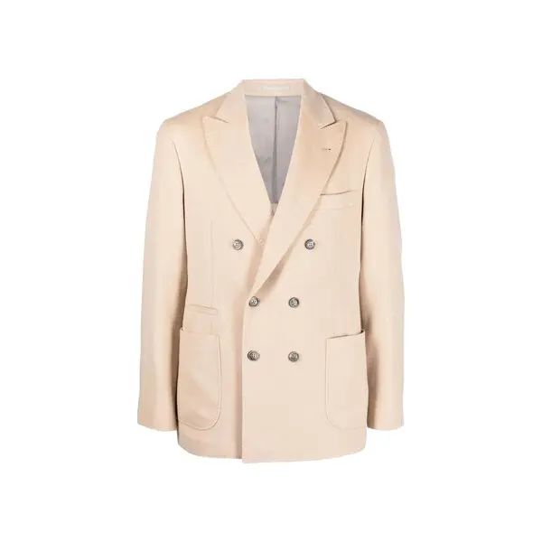 Brunello Cucinelli Wool Double-breasted Jacket - Beige