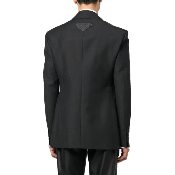 Prada Double Breasted Wool Jacket - Gray