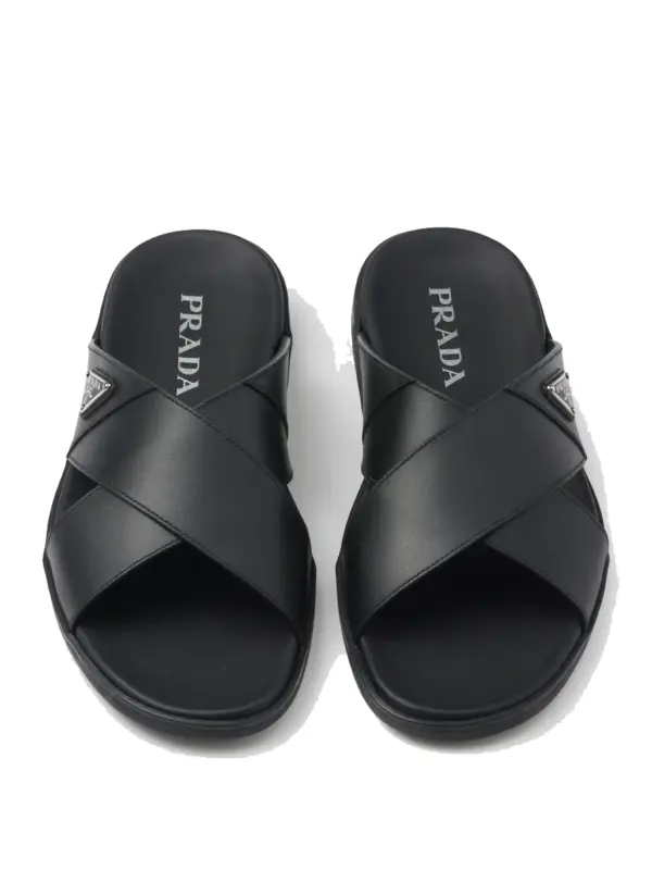 Prada Leather Sandals - Nero