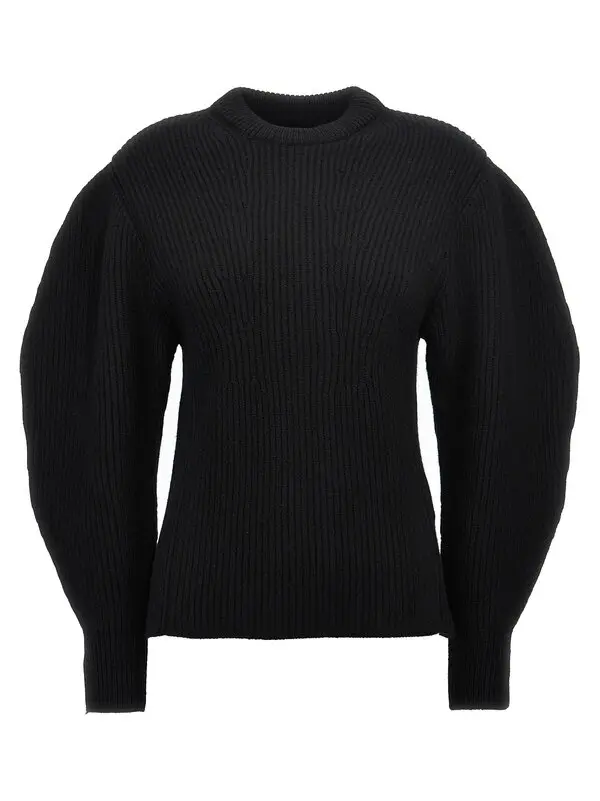 JIL SANDER Ribbed Wool Sweater - Black