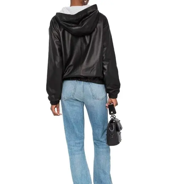 Saint Laurent Leather Hooded Top