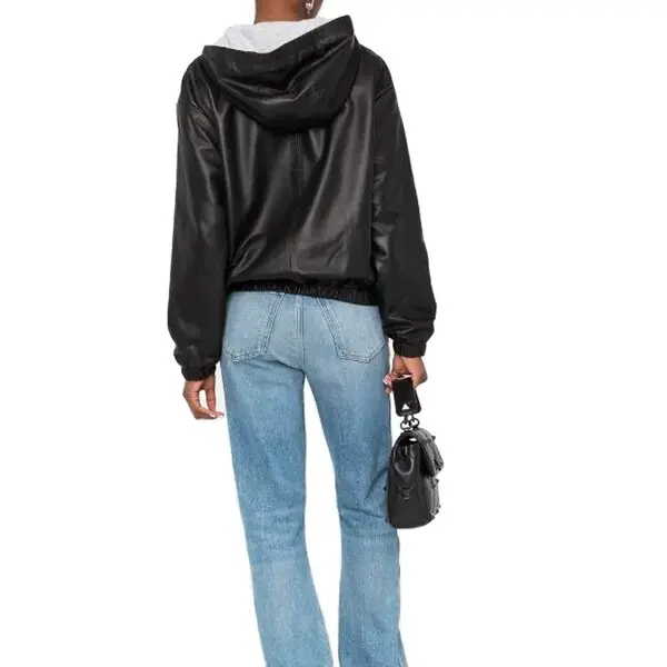 Saint Laurent Leather Hooded Top